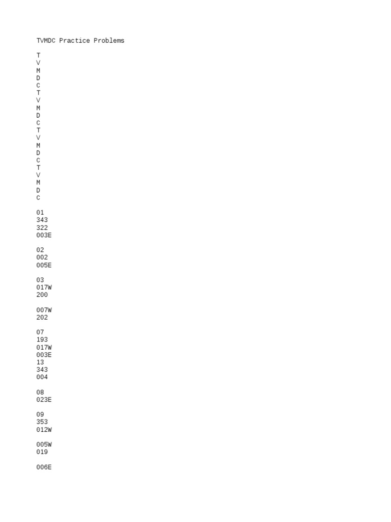 TVMDC Practice Problems | PDF