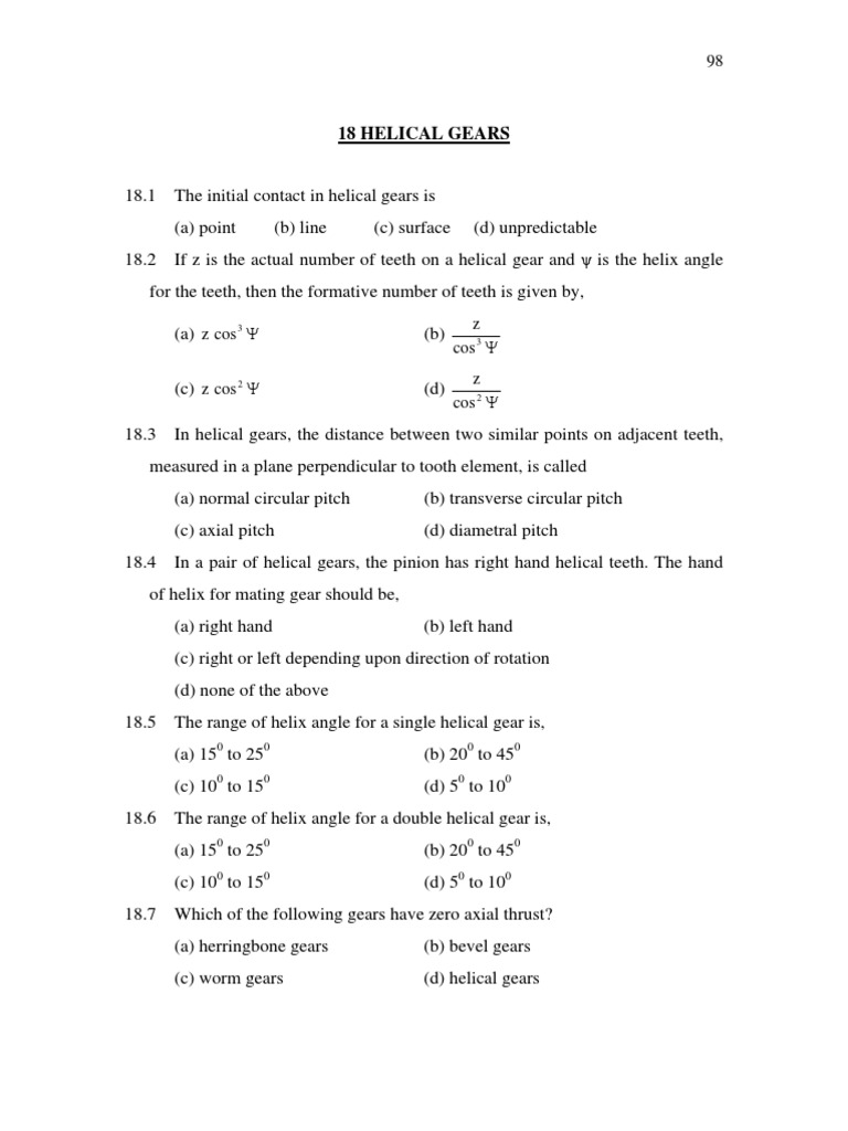 Unit - II Helical and Bevel Gears | PDF | Gear | Kinematics