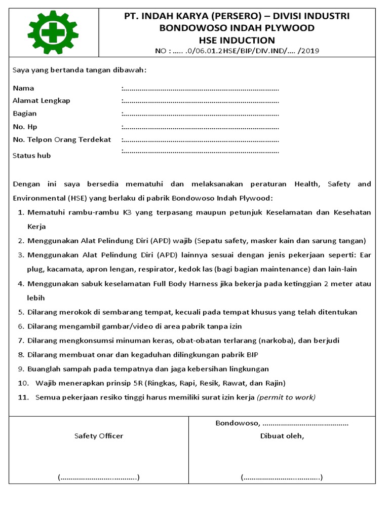 Safety Induction | PDF