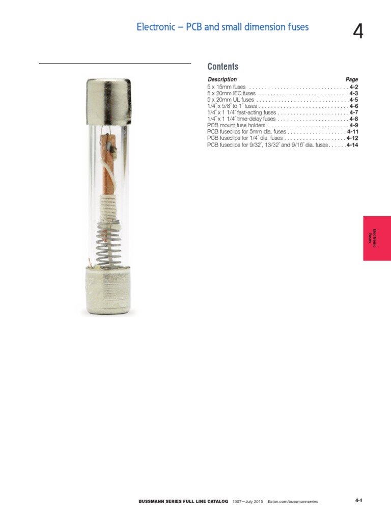 Bussmann PCB Fuse Catalog Overview | PDF | Fuse (Electrical ...
