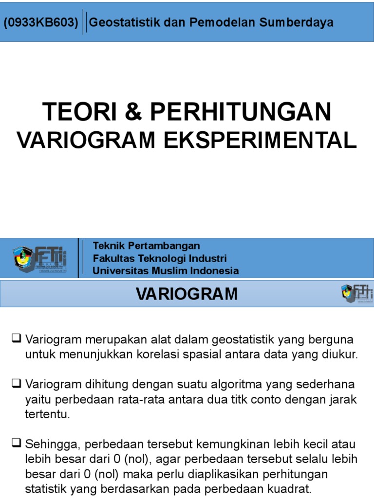 Teori Variogram dalam Geostatistik | PDF | Metode & Bahan Ajar