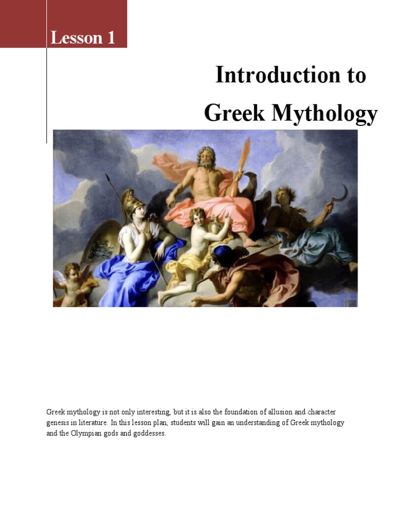Lesson 1 Introduction To Greek Mythology | PDF | Greek Mythology | Homer