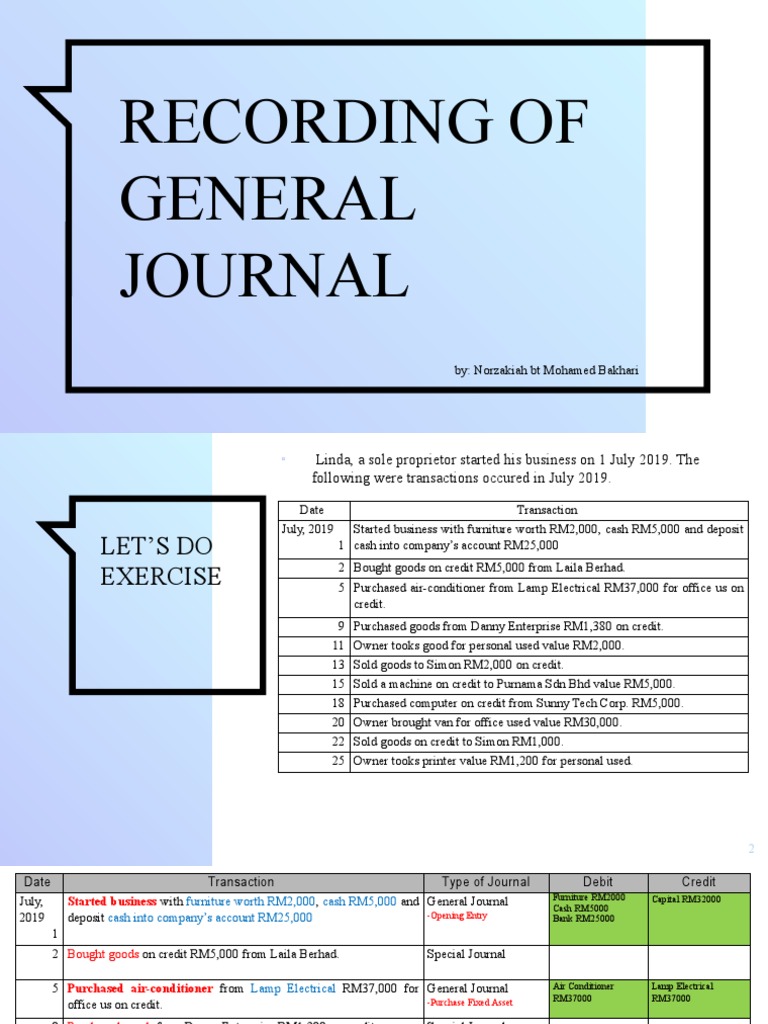 3 - Book of Prime Entry - Latihan General Journal | PDF | Debits And ...