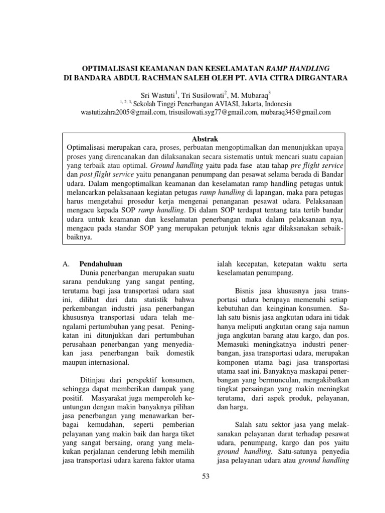 Optimalisasi Ramp Handling di Bandara | PDF