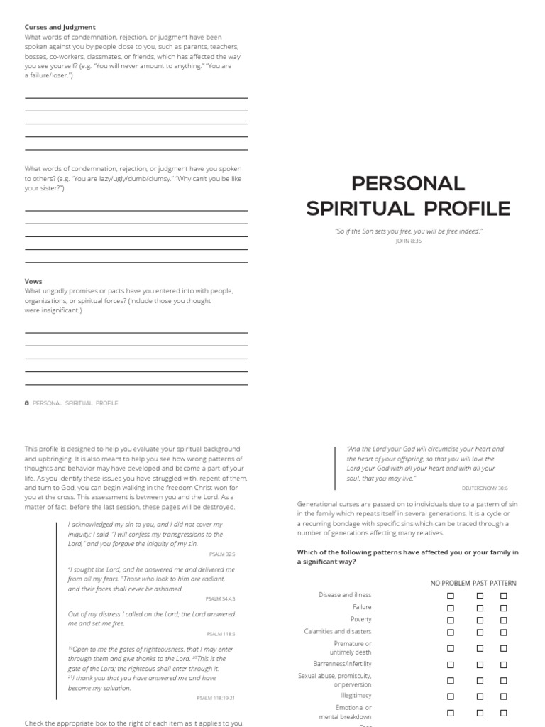 Victory Weekend Personal Spiritual Profile | PDF | Fruit Of The Holy ...