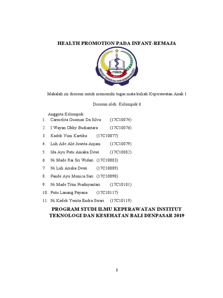 Health Promotion Pada Infant Remaja | PDF