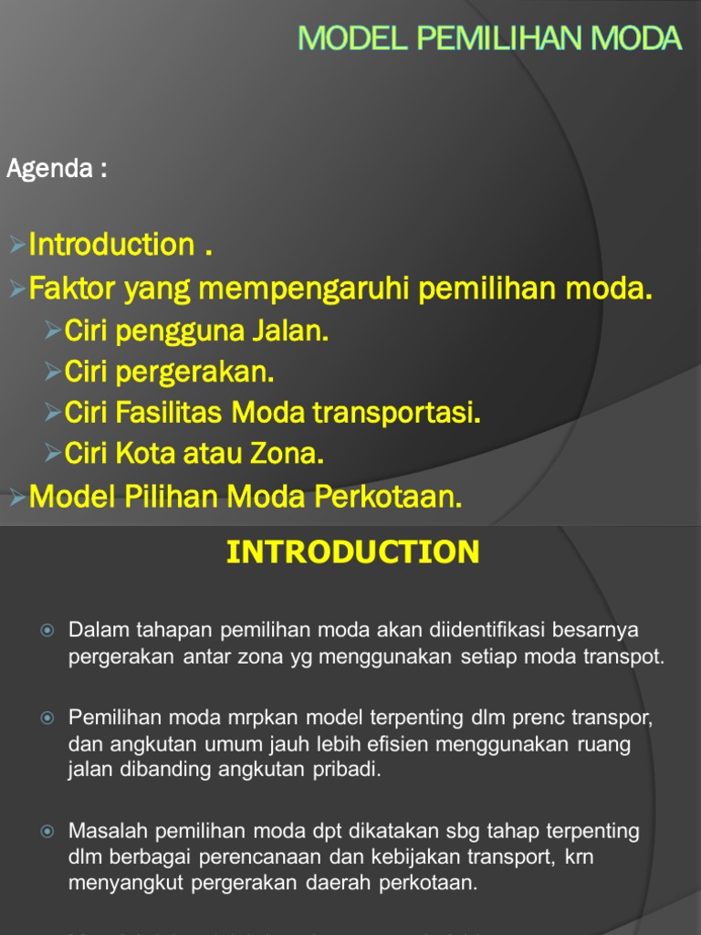 Transportation 6 Model Pemilihan Moda | PDF