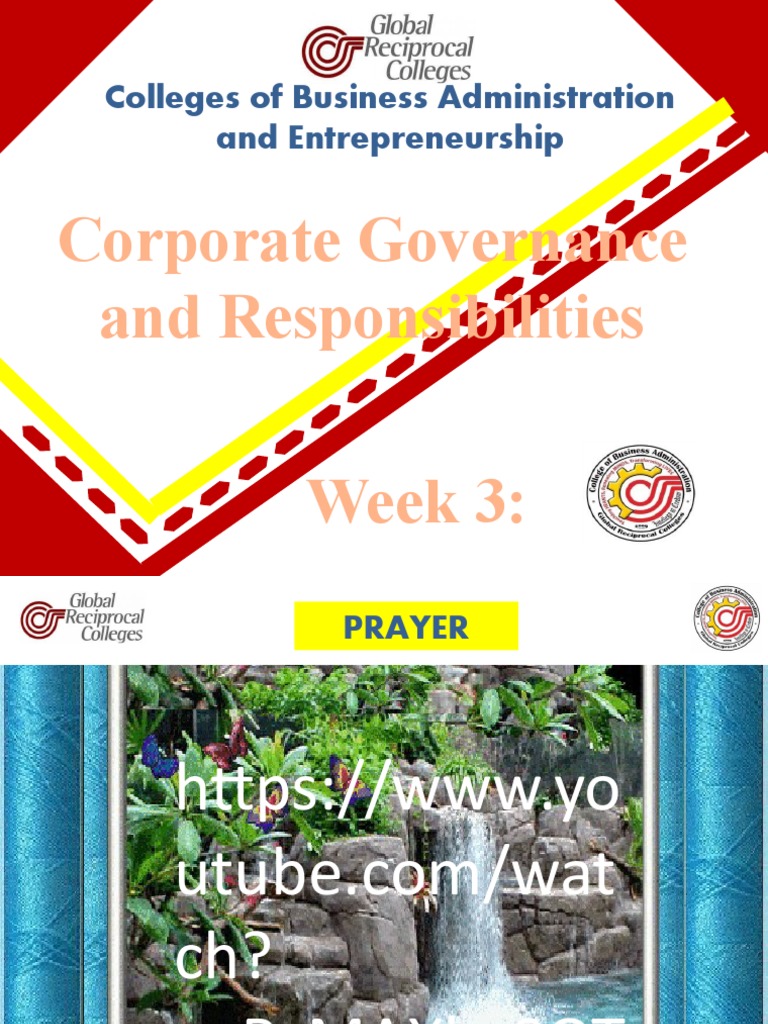 Week 3 - Corporate Governance Responsibilities and Accountabilities ...
