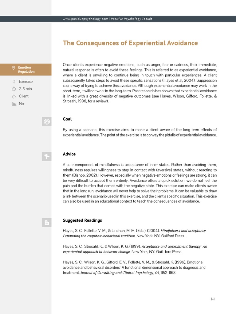Understanding Experiential Avoidance | PDF | Mindfulness | Feeling