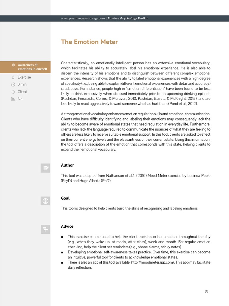 The Emotion Meter | Download Free PDF | Emotional Intelligence | Emotions