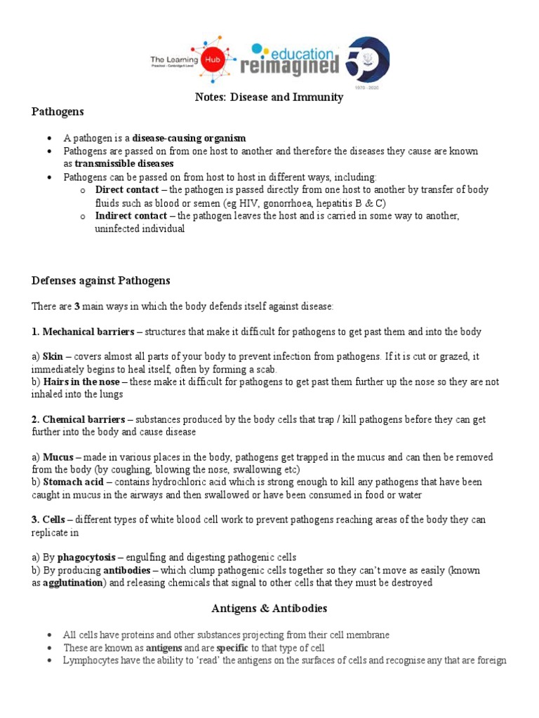 Disease N Immunity Notes | PDF | Immune System | Antibody