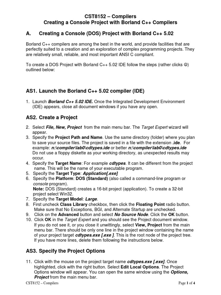 Creating A Console Project With Borland C++ Compilers | PDF | Command Line Interface | Icon ...