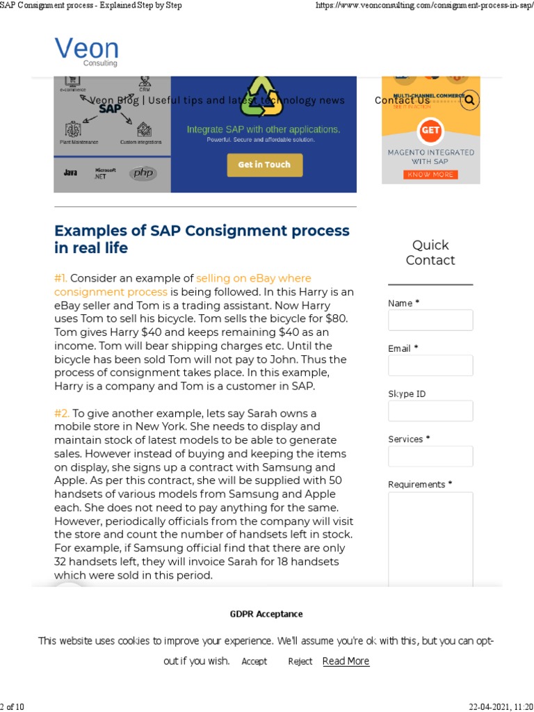 SAP Consignment Process - Explained Step by Step | PDF | E Bay | Sales