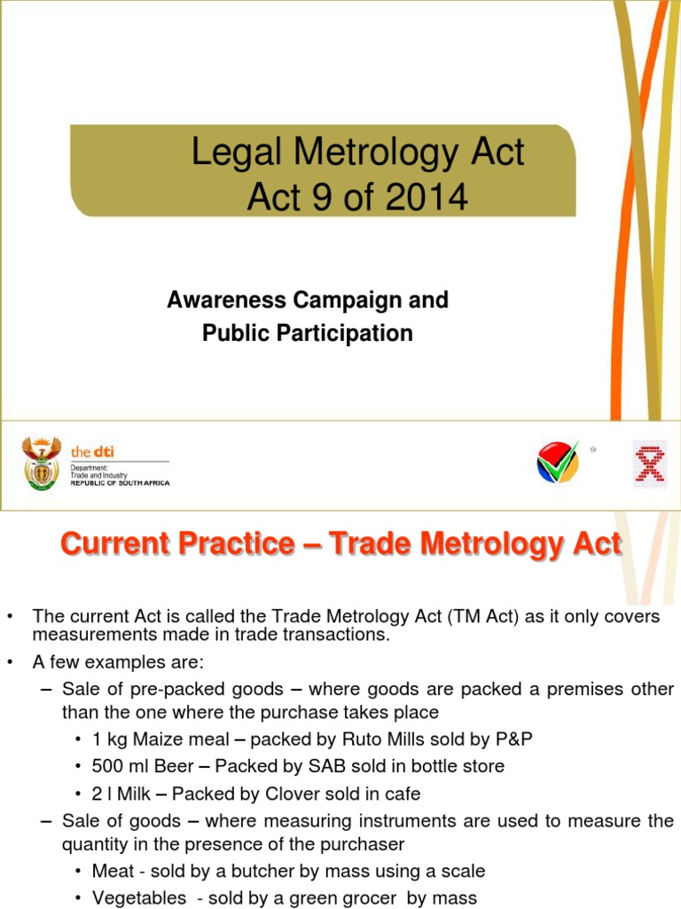 Legal Metrology Act Overview 2014 | PDF | Metrology | Measurement