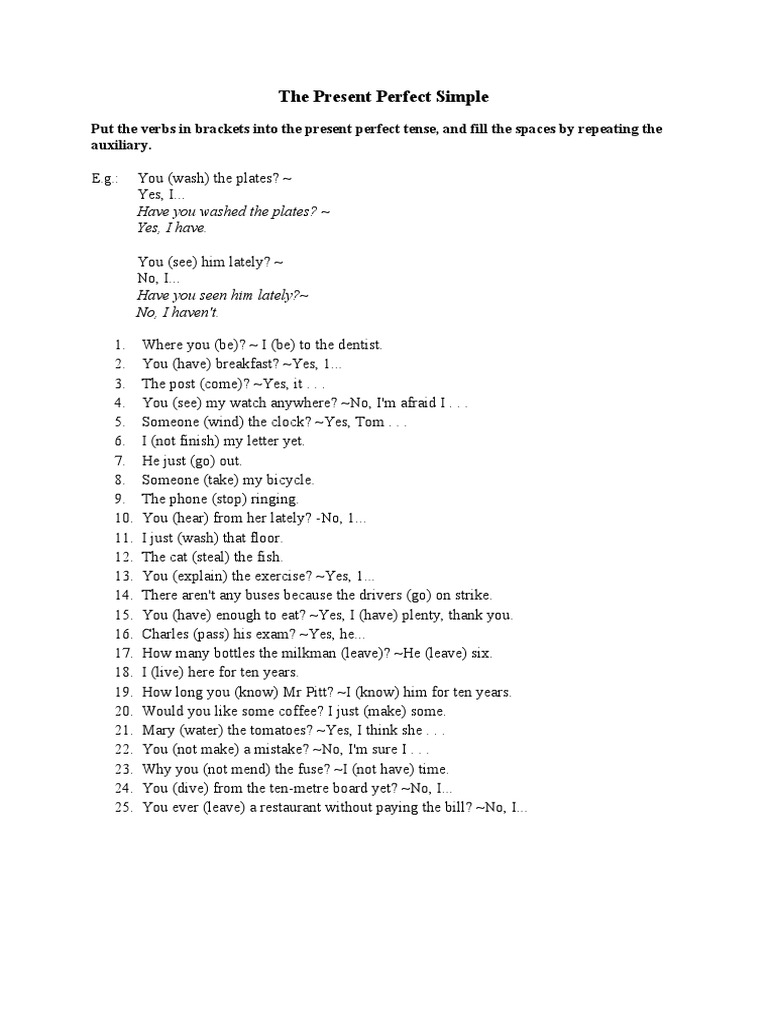 Fisa Present Perfect Vs Past Simple | PDF | Grammatical Tense ...