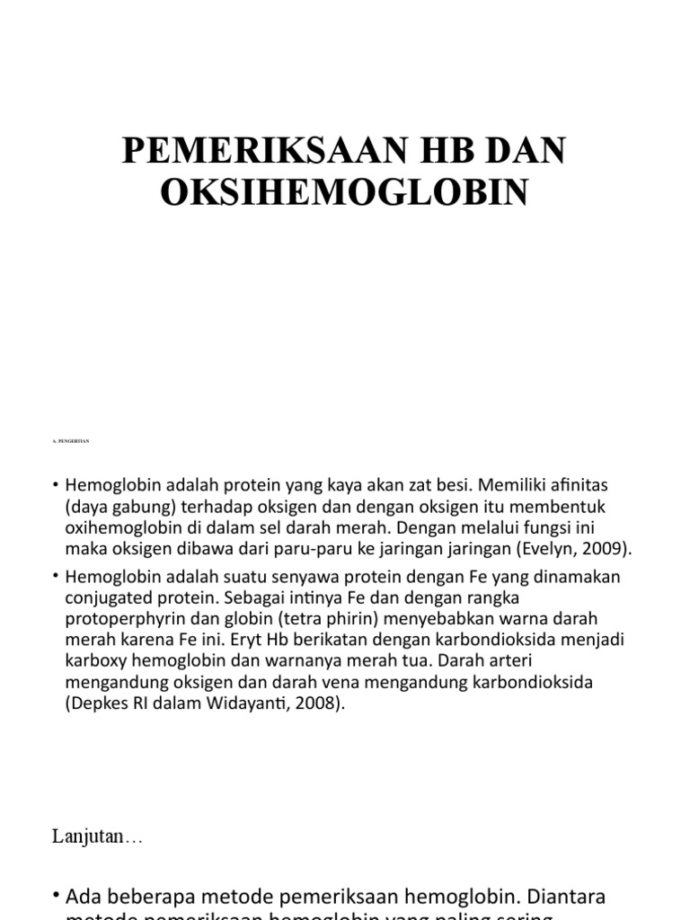 ANALISIS PENGERTIAN, TUJUAN, DAN PROSEDUR PEMERIKSAAN HEMOGLOBIN ...