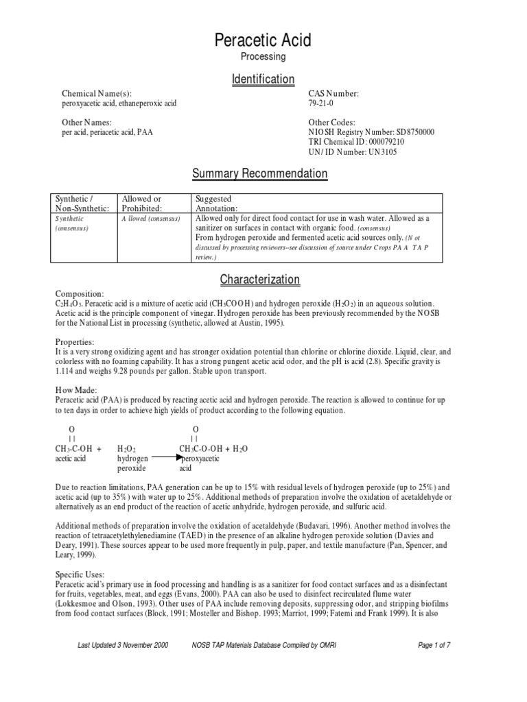 peracetic-acid | Disinfectant | Hydrogen Peroxide