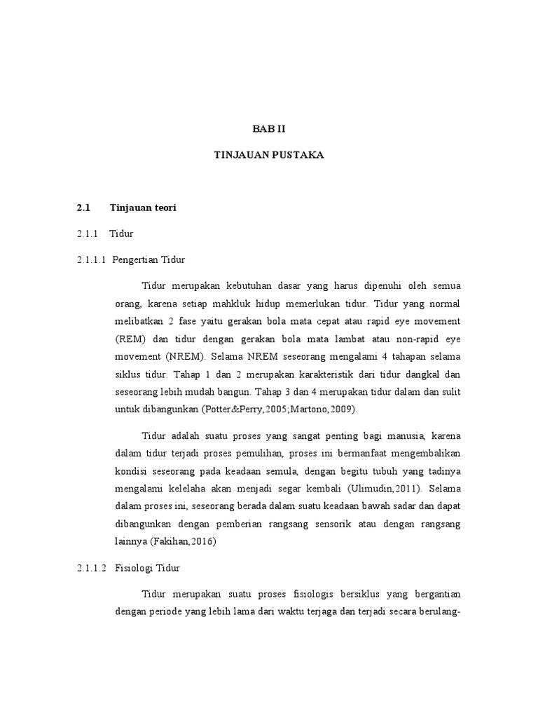 BAB 2 Kti Kualitas Tidur Perawat | PDF | Pengembangan Diri