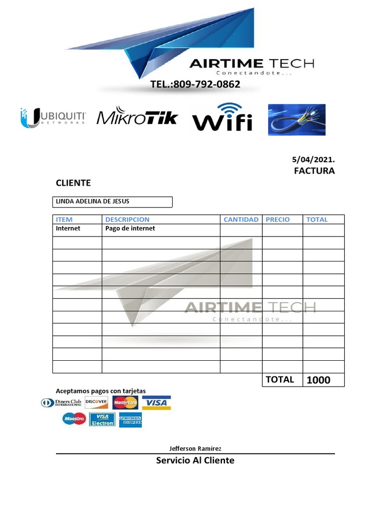 Factura Airtime Tech | PDF
