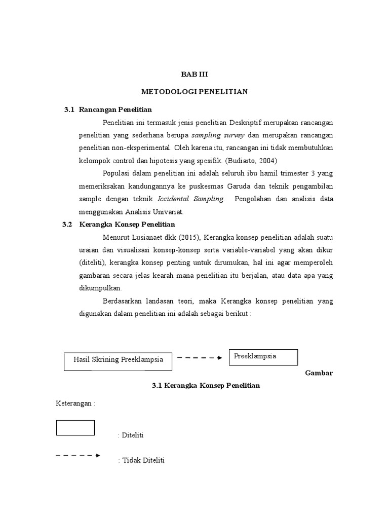 BAB III KTI Preeklampsia | PDF