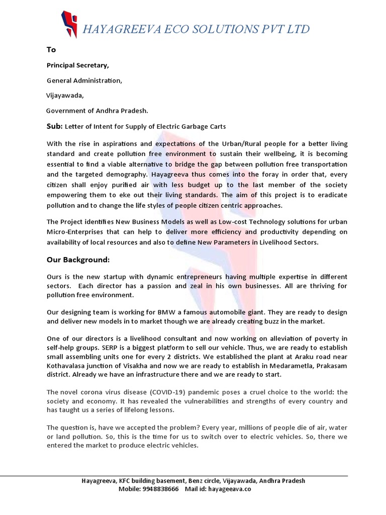 Hayagreeva Eco Solutions PVT LTD: Principal Secretary | PDF | Battery ...