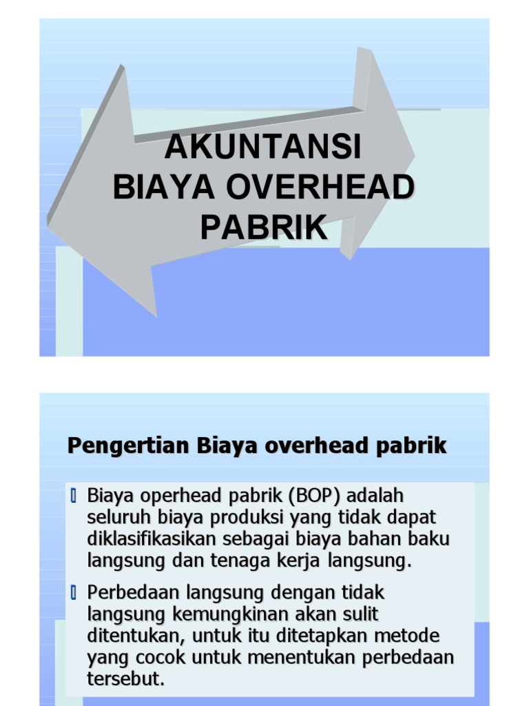 Perhitungan Biaya Overhead Pabrik | PDF