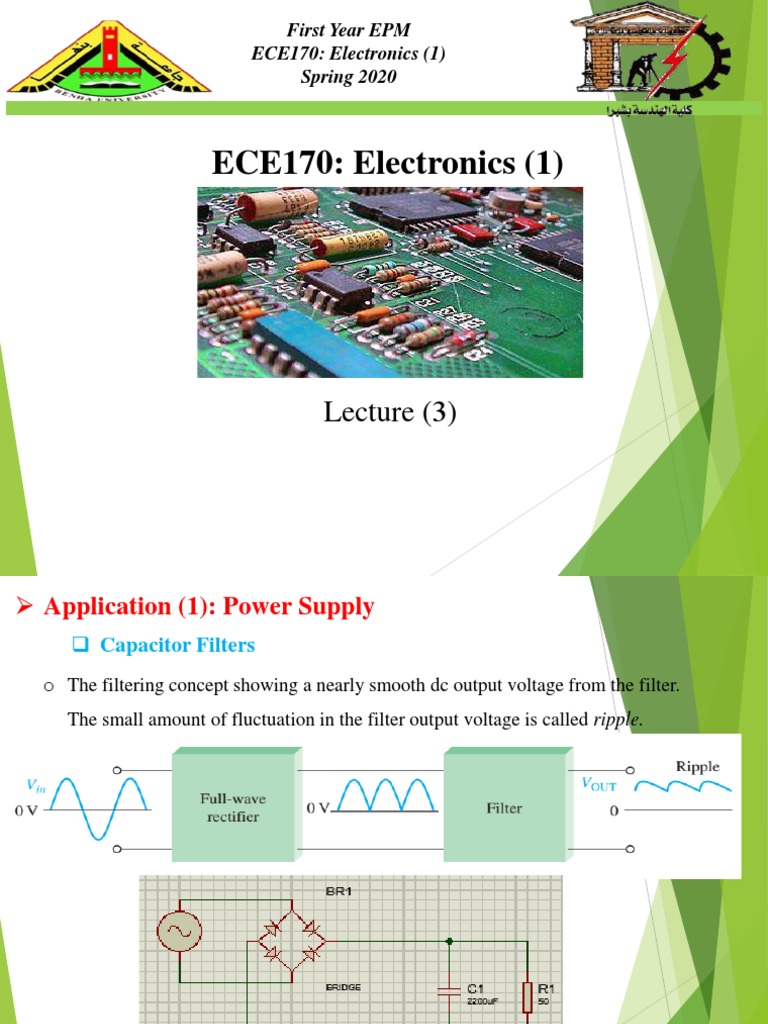 ECE170: Electronics (1) : Lecture | PDF | Rectifier | Electrical Components