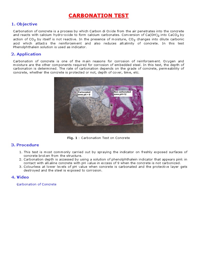 Carbonation Test | PDF