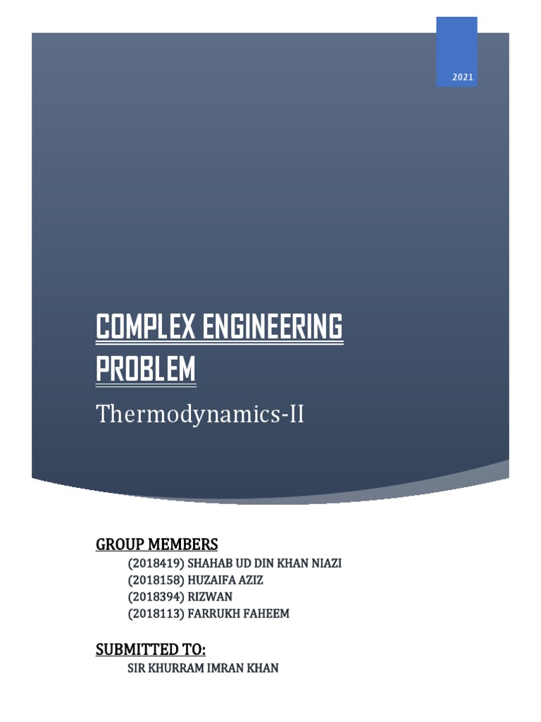 Complex Engineering Problem of Thermodynamics 2 | Download Free PDF ...