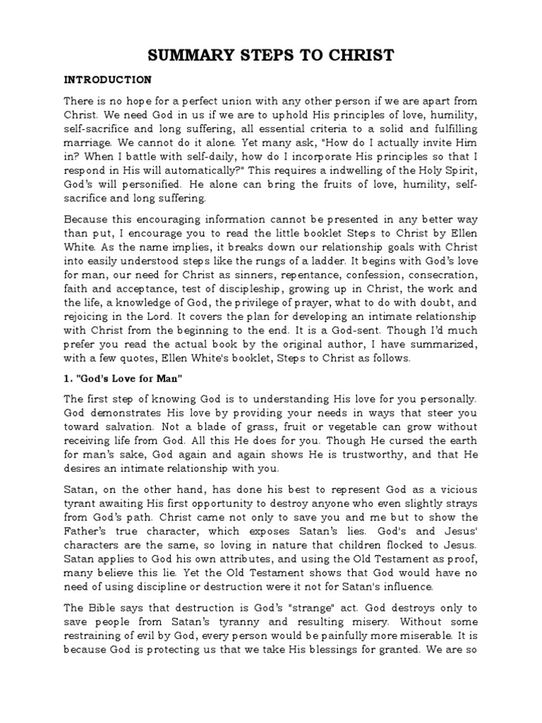 Summary Steps To Christ | Download Free PDF | Confession (Religion ...