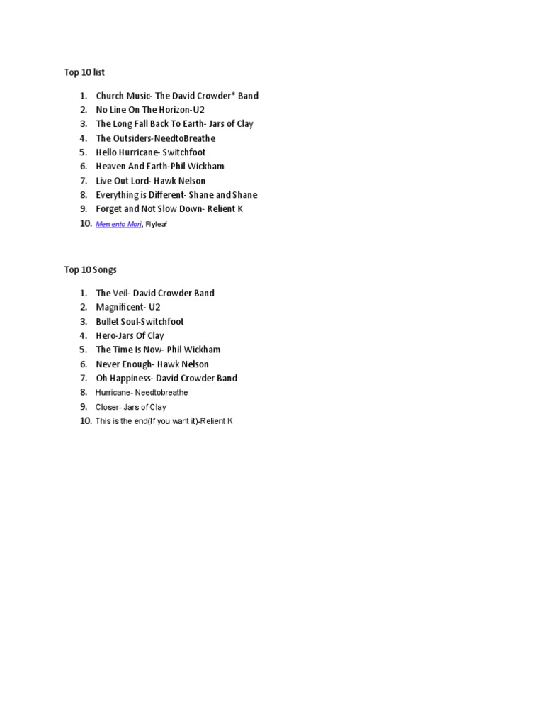 Top 10 List | PDF