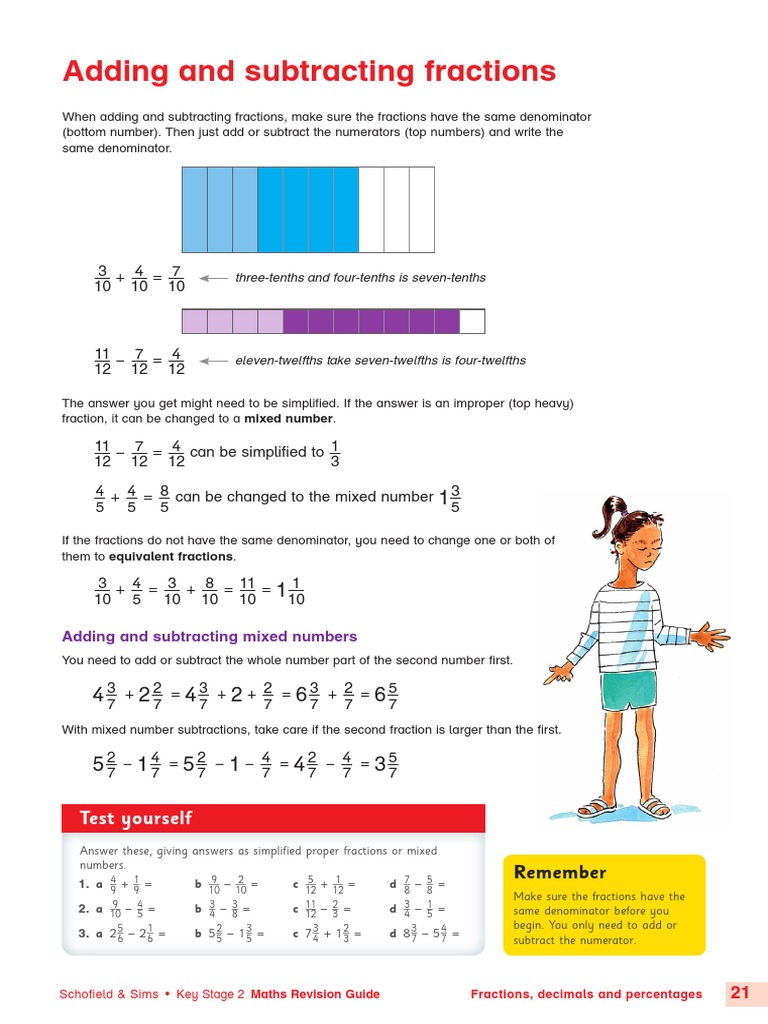 Adding and Subtracting Fractions: Test Yourself | PDF | Mathematical ...