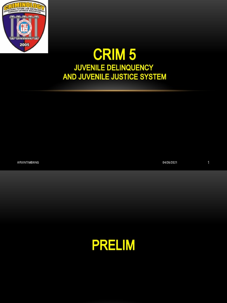 Crim 5: Juvenile Delinquency and Juvenile Justice System | Download ...
