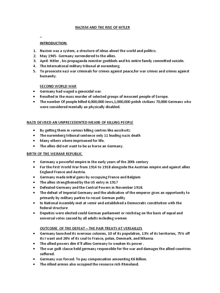 Rise of Hitler | PDF | Weimar Republic | Nazi Germany