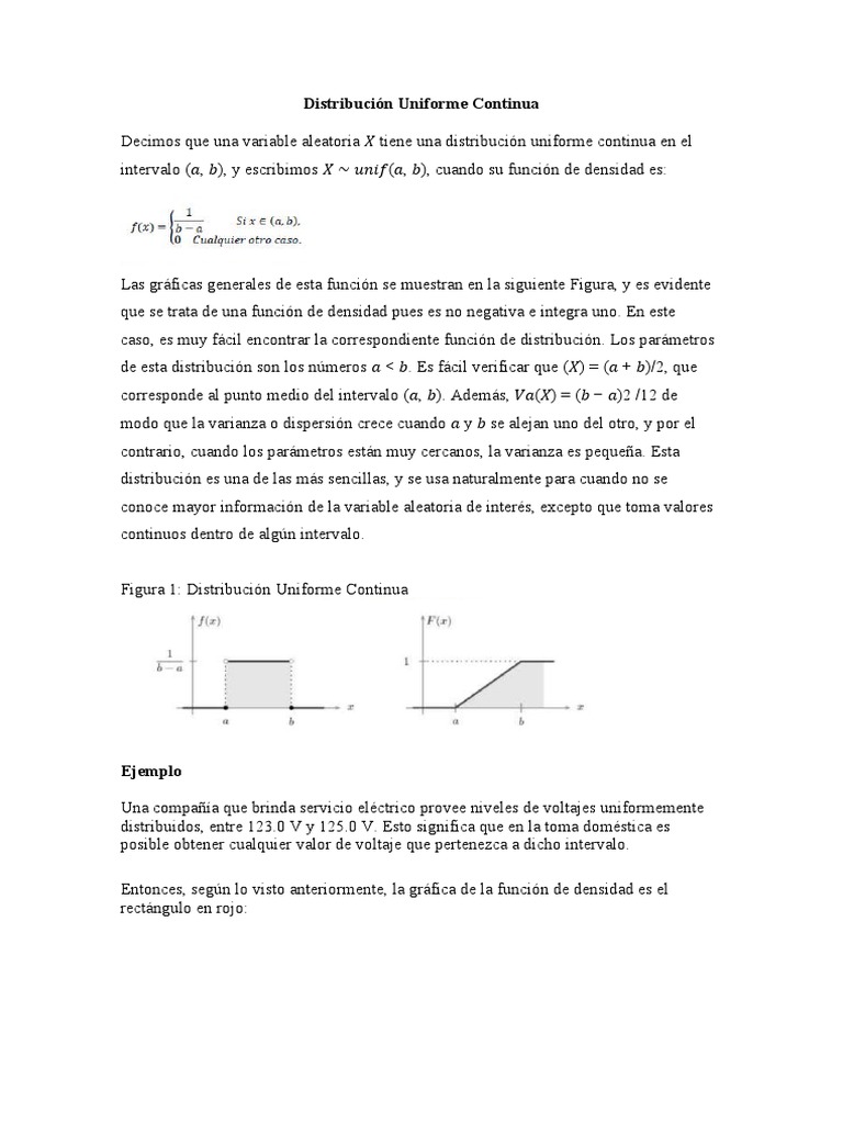 Distribución Uniforme Continua | PDF | Métodos y materiales de enseñanza