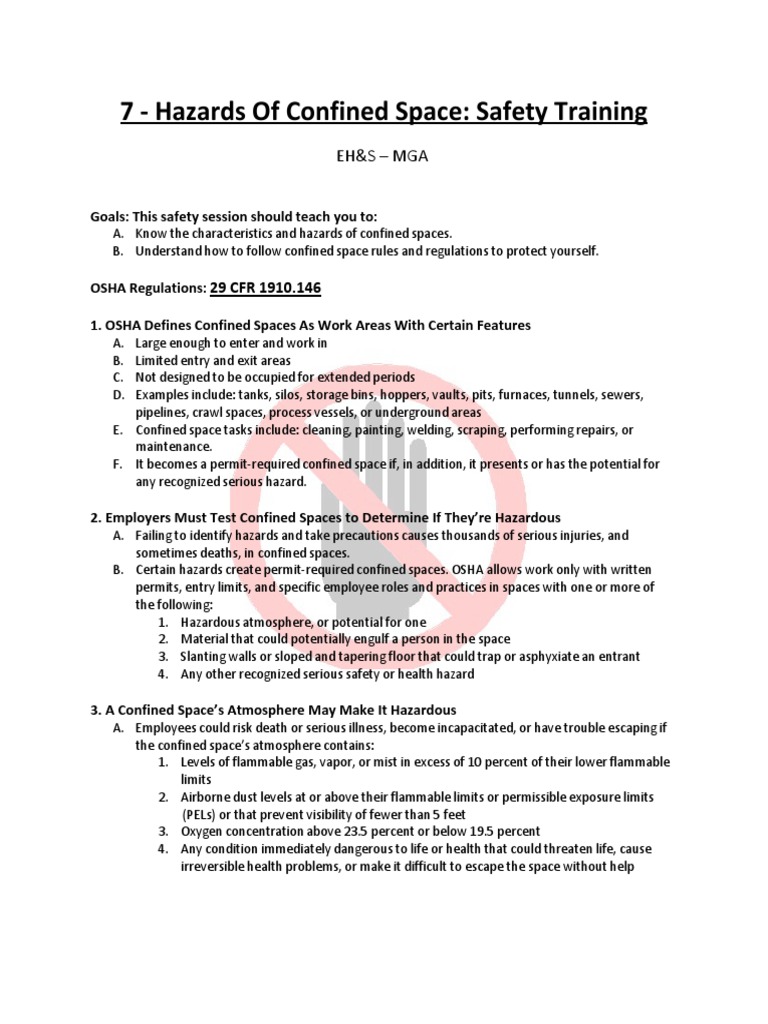 Confined Space Hazards and Safety Guide | PDF | Occupational Safety And ...
