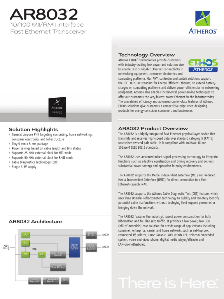 10/100 MII/RMII Interface Fast Ethernet Transceiver: Technology ...