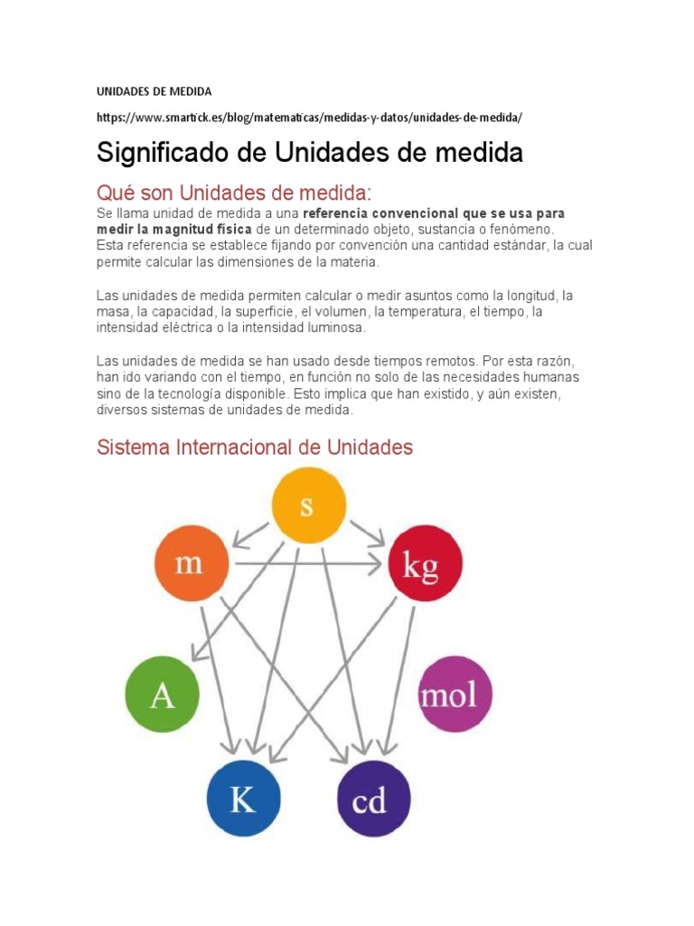 Unidades de Medida en el SI y Más | PDF | Sistema Internacional de ...