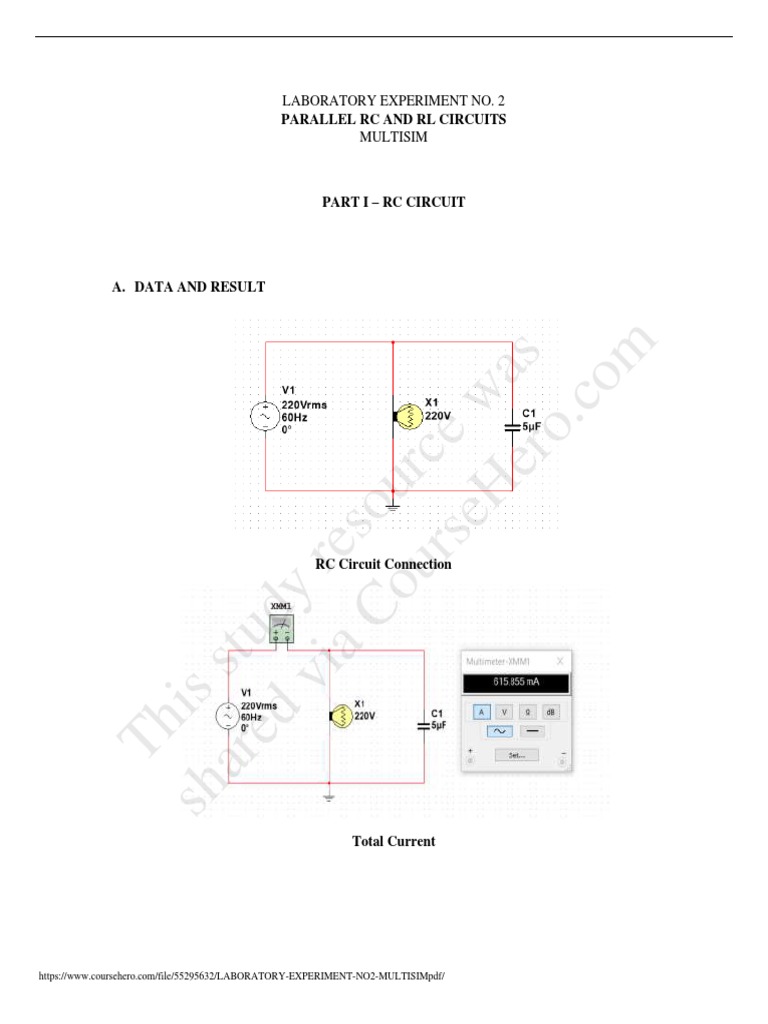 RC and RL Circuit Lab Experiment | PDF | Electrical Equipment | Analog ...