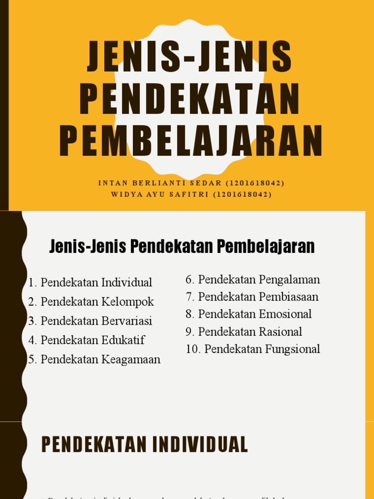 Jenis-Jenis Pendekatan Pembelajaran | PDF Jenis-Jenis Pendekatan Pembelajaran | PDF