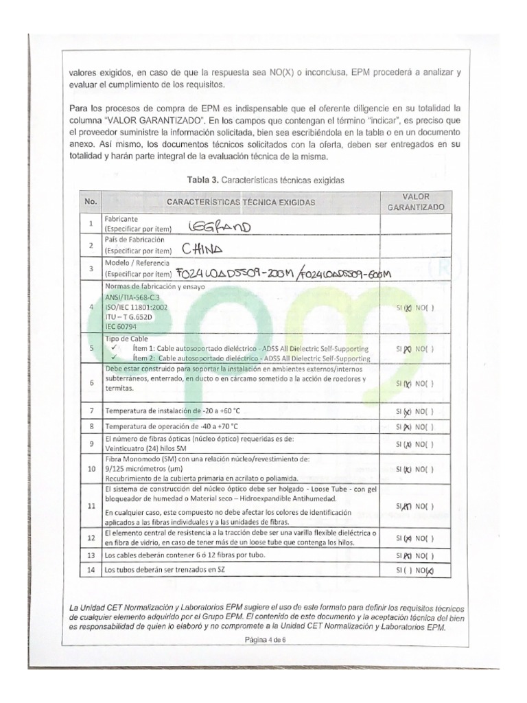 Caracteristicas Tecnicas Epm | PDF