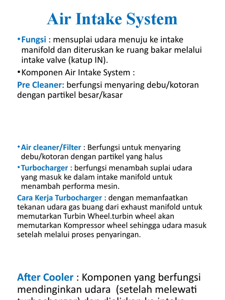 Fungsi dan Komponen Sistem Air Intake | PDF | Komputer