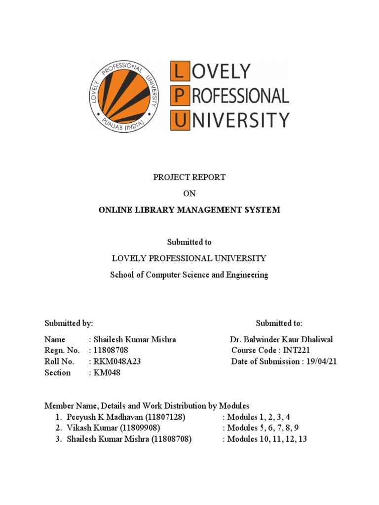 An Overview of the Online Library Management System Project: Modules ...