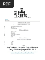 Pipe Thickness Calculations As Per Asme B31.3 | PDF | Pipe (Fluid Conveyance) | Welding