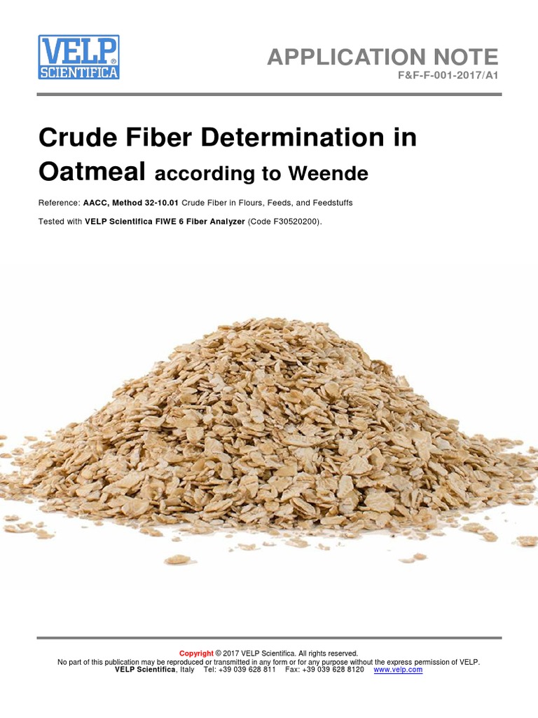 Crude Fiber Determination in Oatmeal: Application Note | PDF | Oat ...