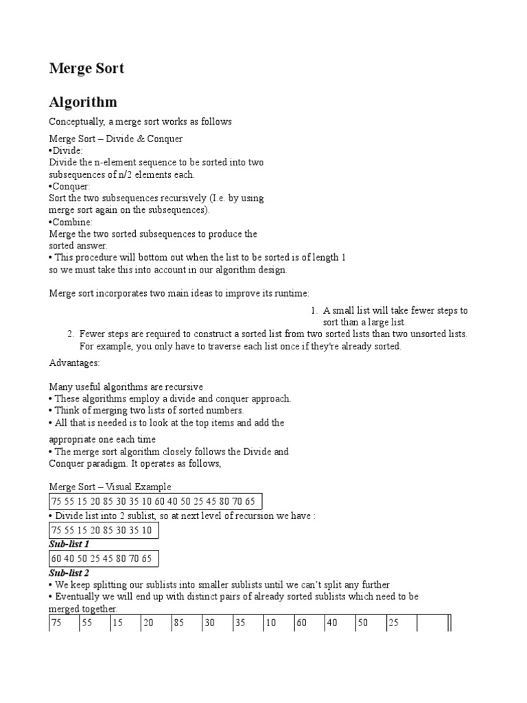 Merge Sort | PDF | Mathematical Logic | Discrete Mathematics Merge Sort | PDF | Mathematical Logic | Discrete Mathematics