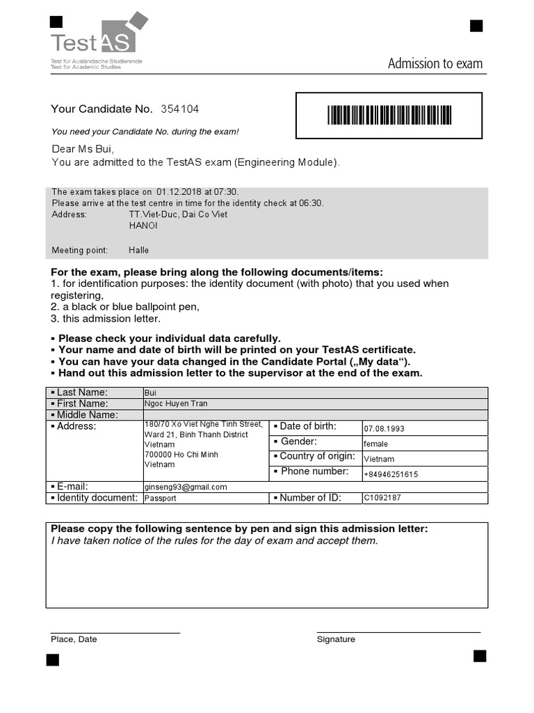 Testas Zulassung | PDF | Identity Document | Test (Assessment)