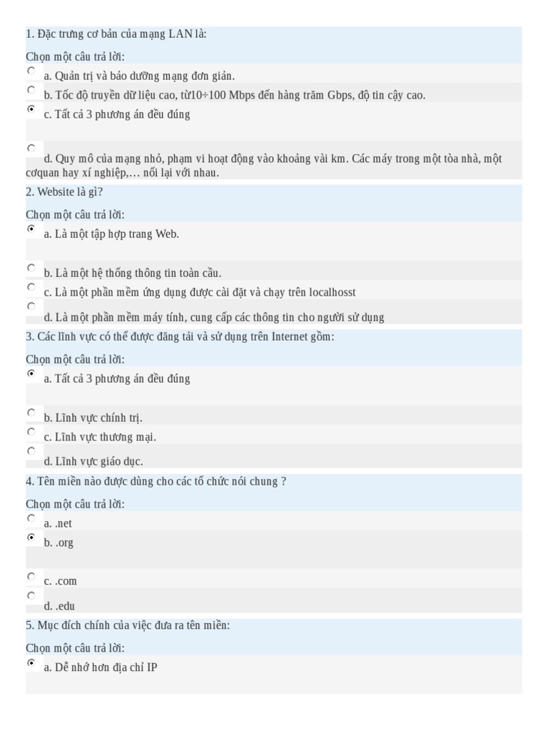 (123doc) 57 Cau Hoi Trac Nghiem Co Dap An Mon Nhap Mon Internet Va ...