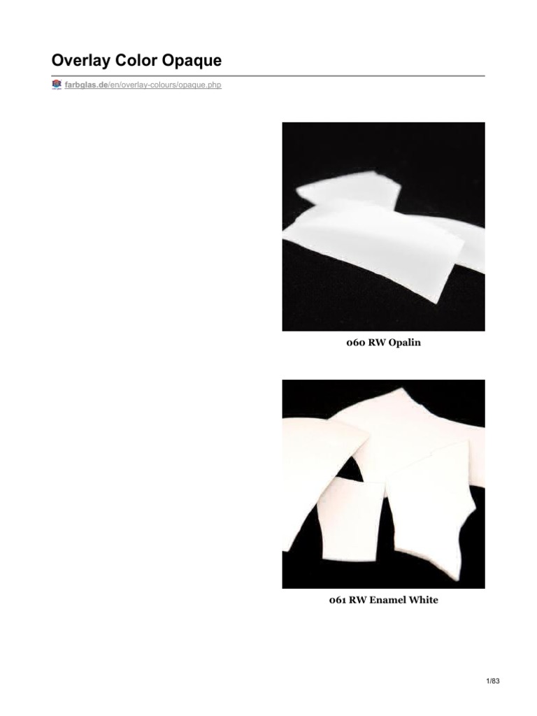 Farbglas - De-Overlay Color Opaque | PDF | Blue | Color