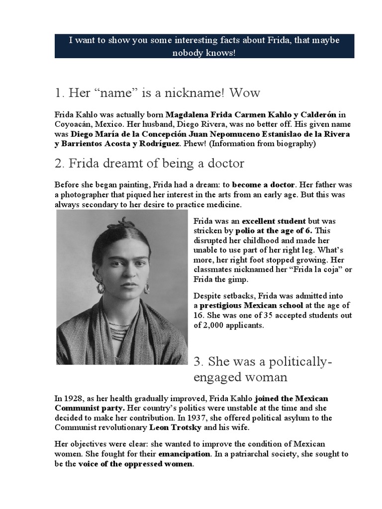 Frida Interesting Facts | PDF | Paintings
